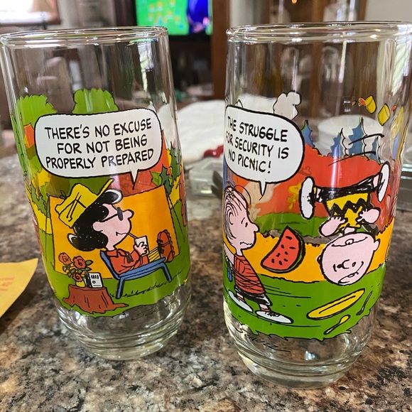 Dining | Peanuts Glasses From Mcdonalds Collection 2 Glasses | Poshmark